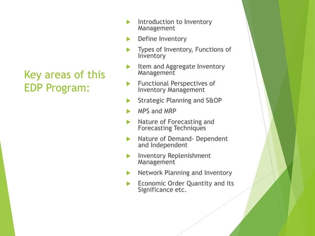 EDP on Principles of Inventory Management | PPTX