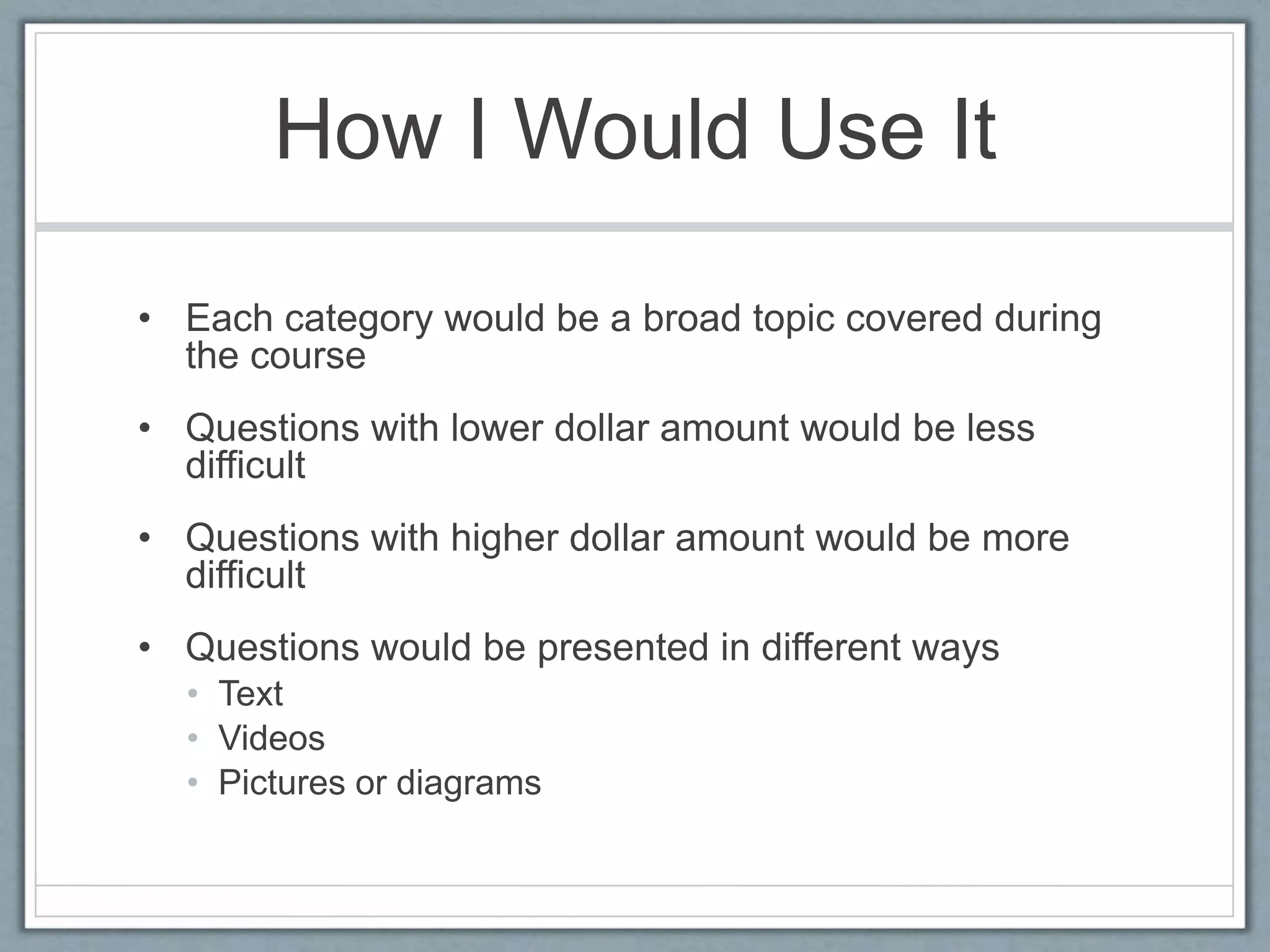 Jeopardy Lesson Plan Sample | PPTX