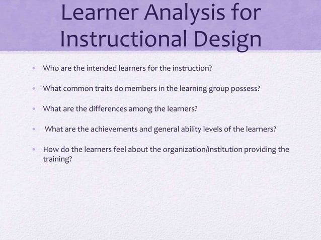 EDP332: Assignment 2.2 - Needs, Task and Learner Analysis By: Jake Gordon | PPT