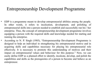 Entrepreneurship Development Program: Meaning and objectives of EDP ...