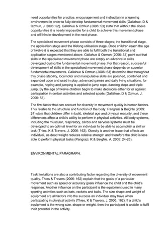 Edpe245 human physical performance 1 assignment 1 | PDF