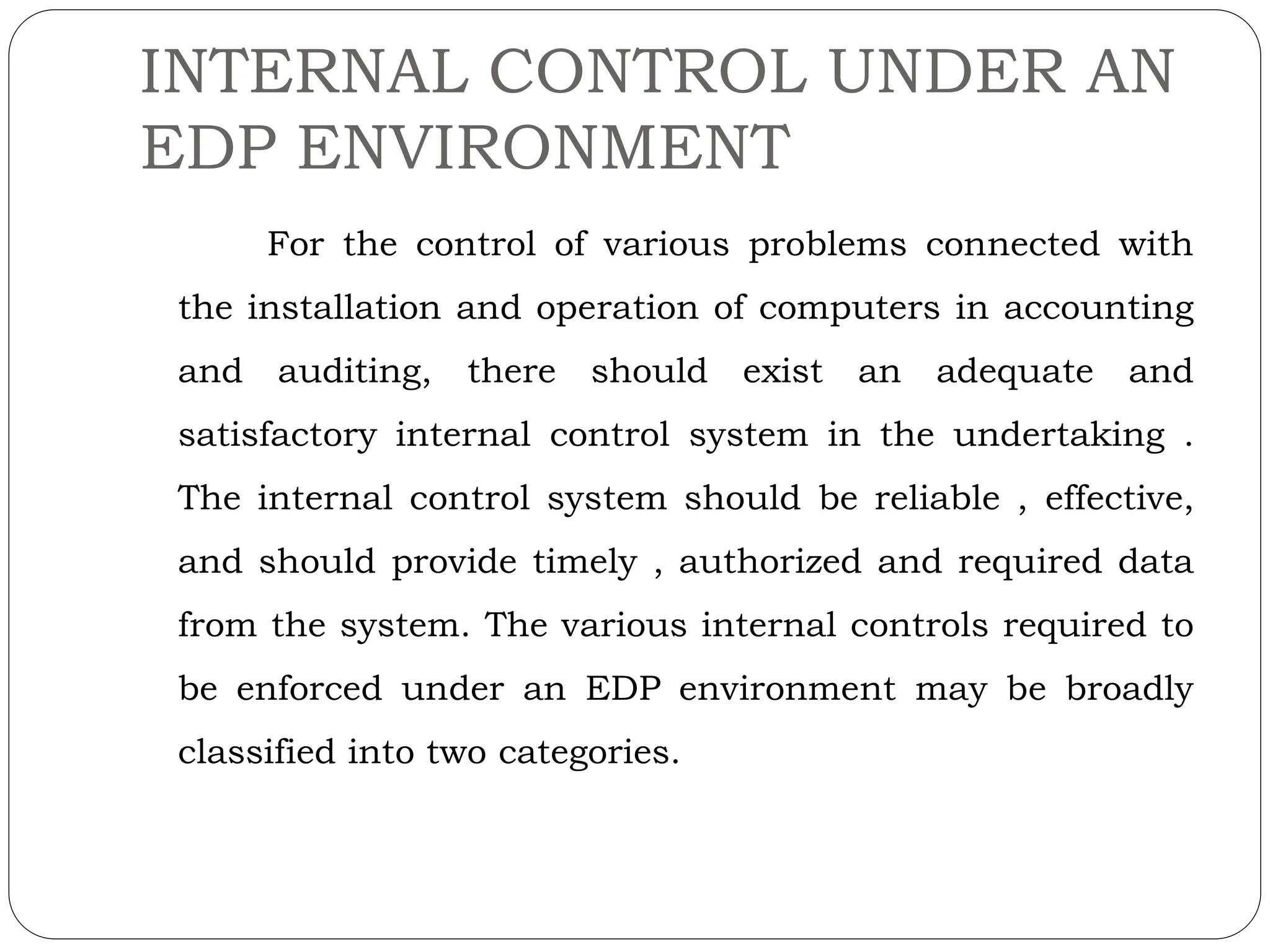 Auditing in EDP Environment/Computerized Audit | PDF