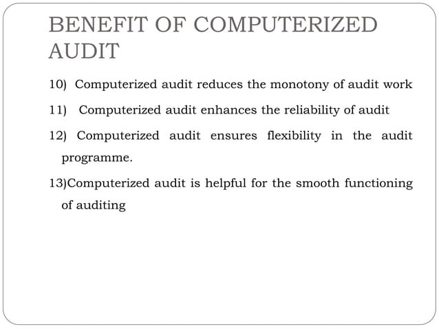 Auditing in EDP Environment/Computerized Audit | PDF | Computer Software and Applications ...