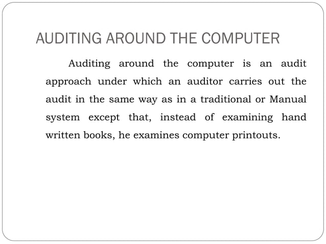 Auditing in EDP Environment/Computerized Audit | PDF | Computer ...