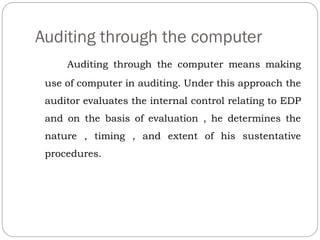 Auditing in EDP Environment/Computerized Audit | PDF
