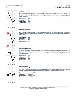 Ed Personality Profile Summary | PDF