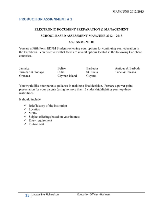 Edpm 2013 sba | DOCX | Educational Assessment | Education