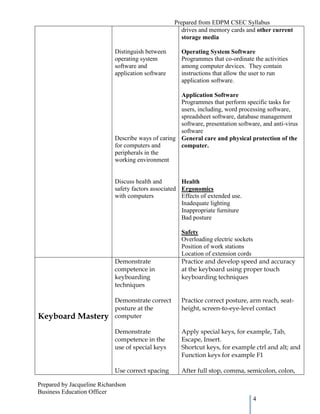 Electronic Document Preparation And Management Course Outline | DOC