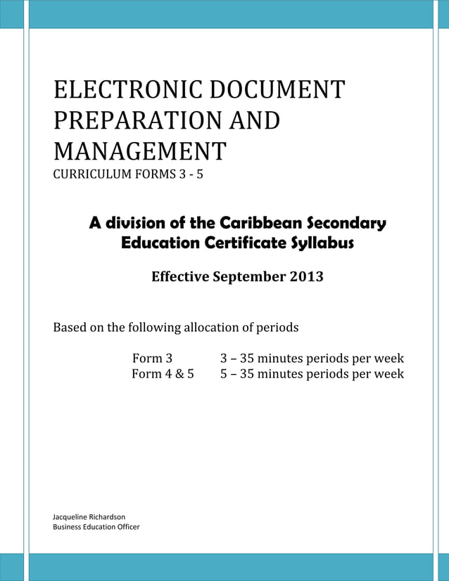 Electronic Document Preparation and Management Outline | DOC
