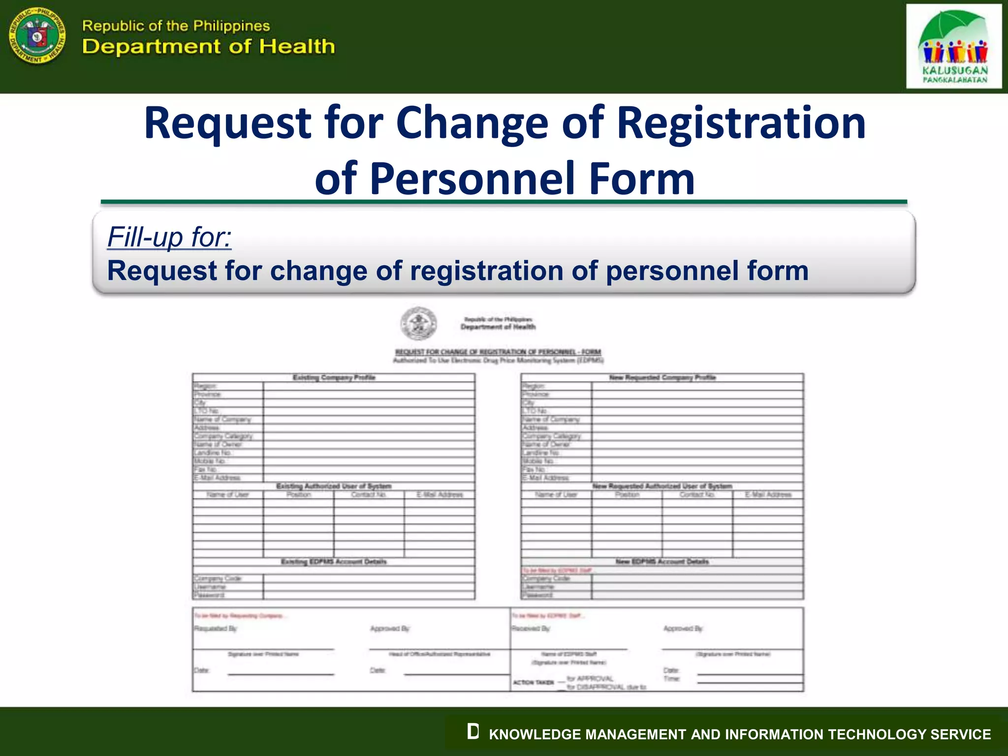 EDPMS v2.0 System Overview and Updates on proposed AO Ammendment EDPMS v.30