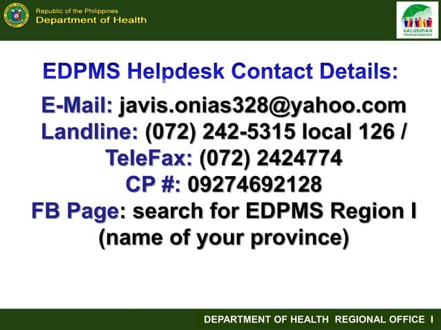 EDPMS v2.0 System Overview and Updates on proposed AO Ammendment EDPMS v.30