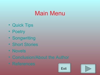 Education Powerpoint on Creative Writing. | PPT