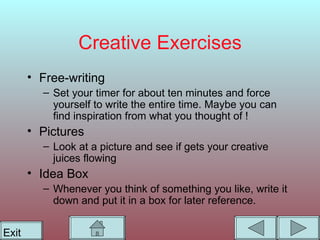 Education Powerpoint on Creative Writing. | PPT