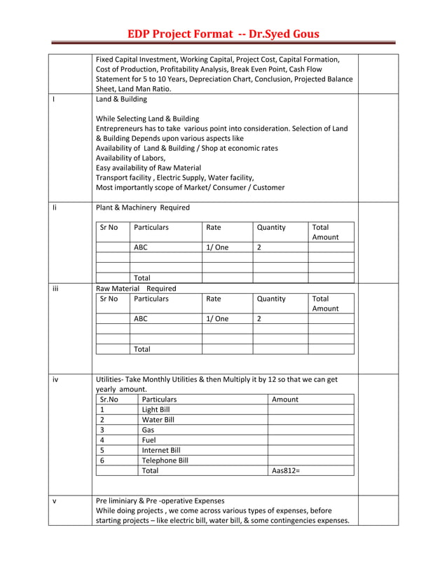 Edp project format | PDF | Business Accounting & Finance | Business