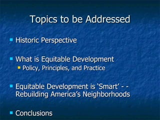 Equitable Development: Untangling the Web of Urban Development Through ...