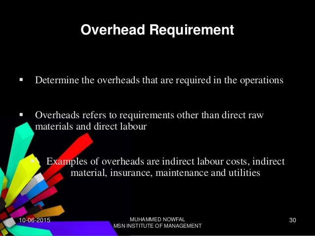 overheads-business-plan