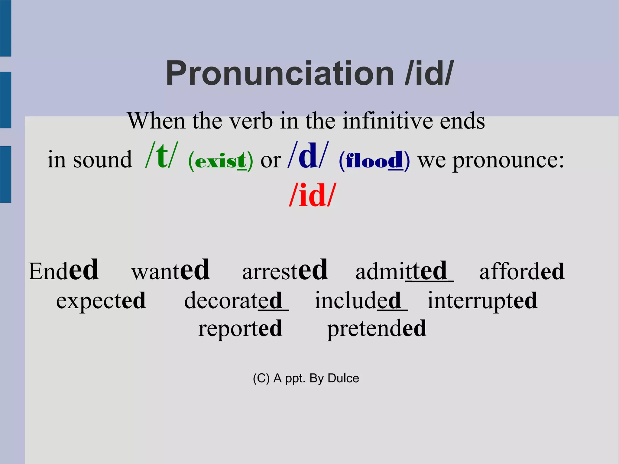 Ed pronunciation | ODP
