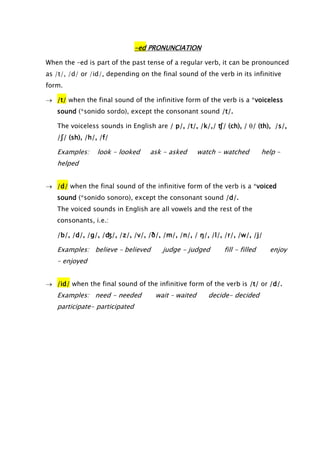 - Ed pronunciation | DOCX