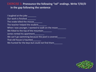 Ed pronunciation for regular verbs | PPT