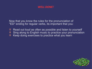 Ed pronunciation for regular verbs | PPT