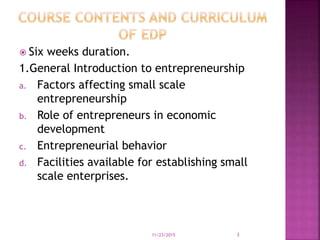 Entrepreneurship Development Programms | PPTX