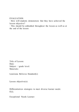 EDPT 514 Assessment Strategies for Diverse LearnersAssessmentI | PDF