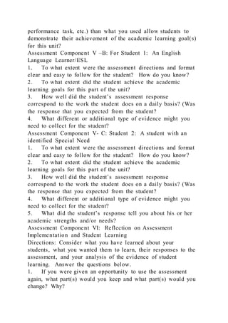 EDPT 514 Assessment Strategies for Diverse LearnersAssessmentI | PDF