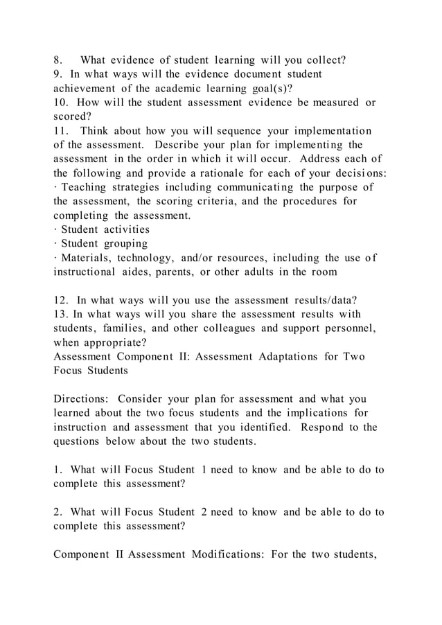 EDPT 514 Assessment Strategies for Diverse LearnersAssessmentI | PDF