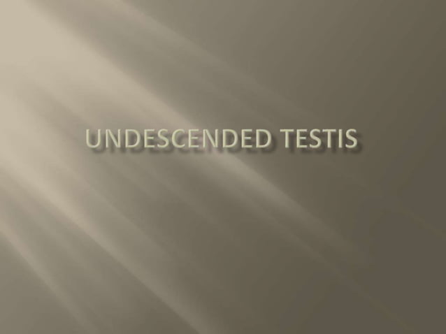 Undescended testis | PPT