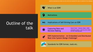 Event Data Recorder (EDR) for Self Driving Vehicles | PDF