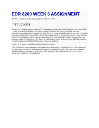 Edr 8200 week 6 assignment | PDF