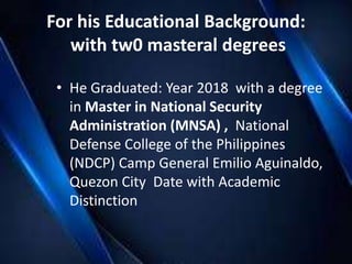 Brief Intro of Executive Director Ray R. Elevazo | PPT