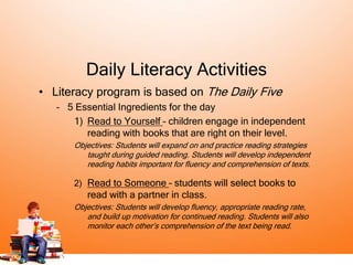 Second Grade Balancy Literacy Program with Daily 5 | PPTX