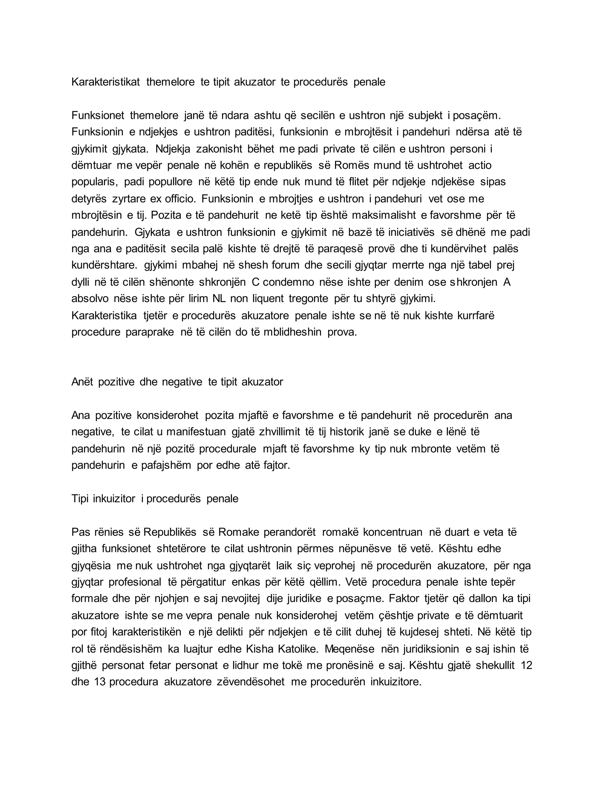 E Dreja e Procedures Penale - Pyetje Me Përgjigje | DOCX