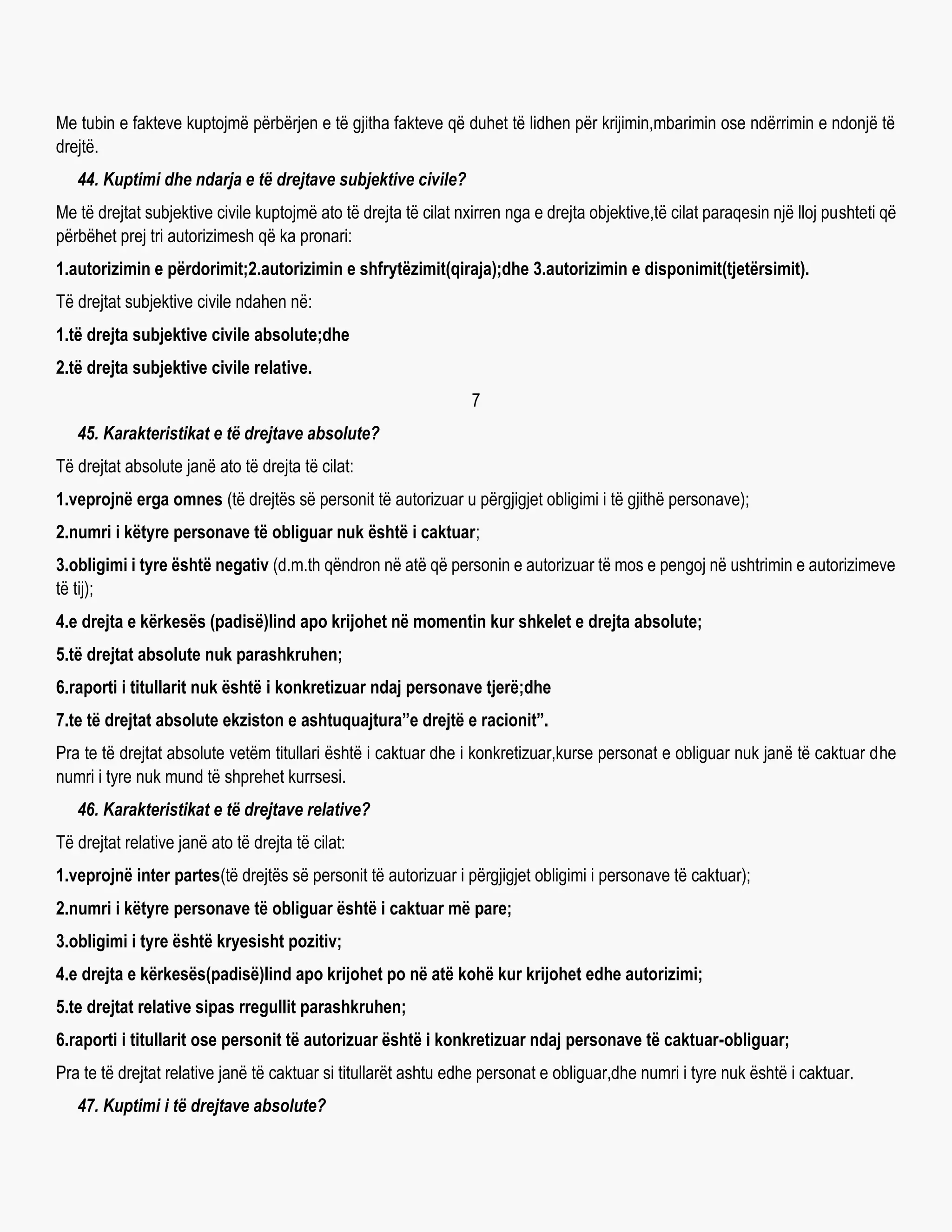 E Drejta Civile - Pyetje & Përgjigje | PDF