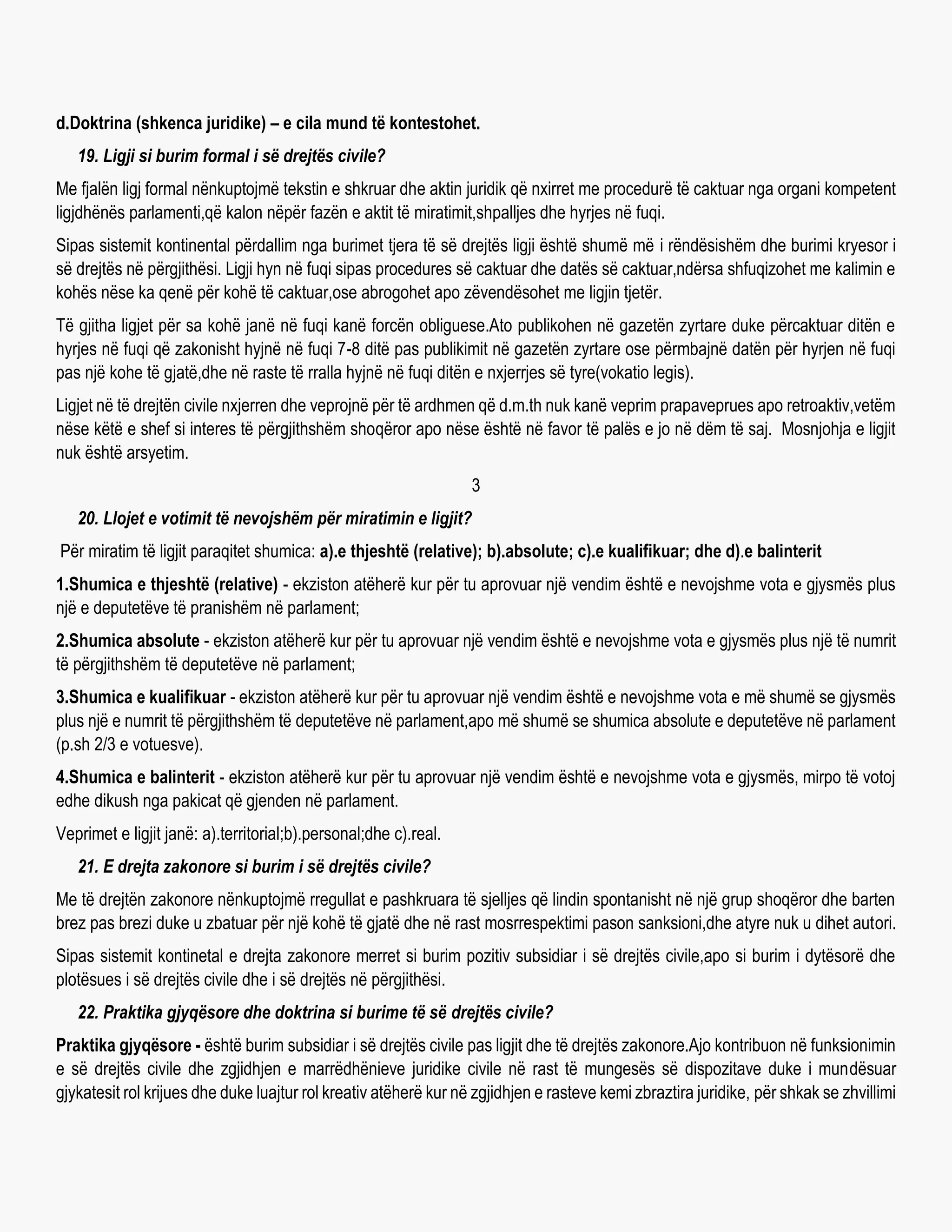 E Drejta Civile - Pyetje & Përgjigje | PDF