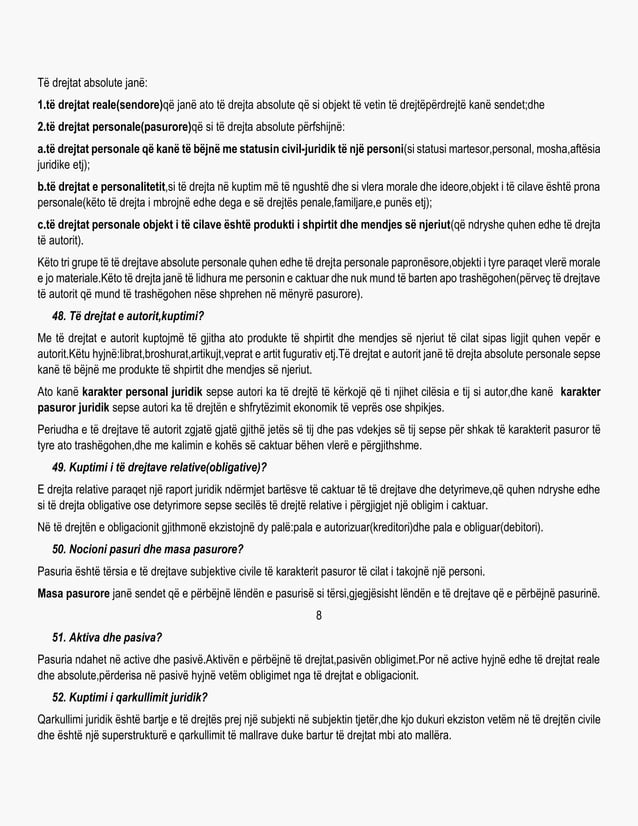 E Drejta Civile - Pyetje & Përgjigje | PDF