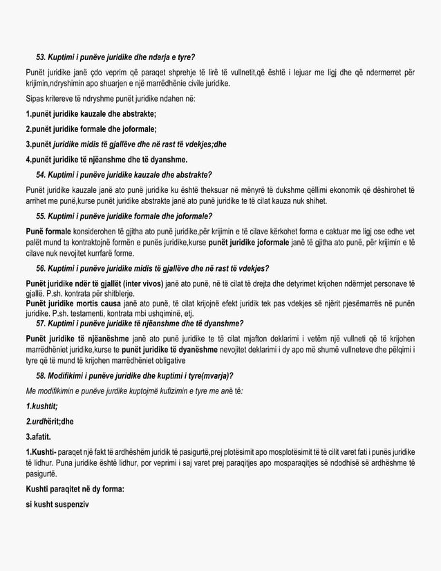 E Drejta Civile - Pyetje & Përgjigje | PDF