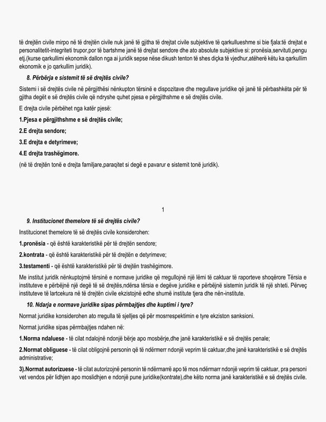 E Drejta Civile - Pyetje & Përgjigje | PDF
