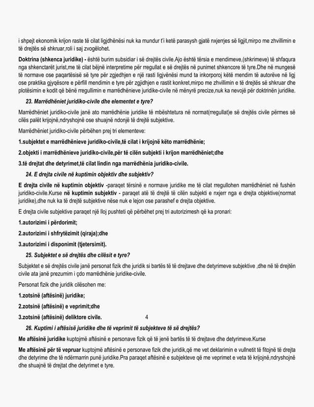 E Drejta Civile - Pyetje & Përgjigje | PDF