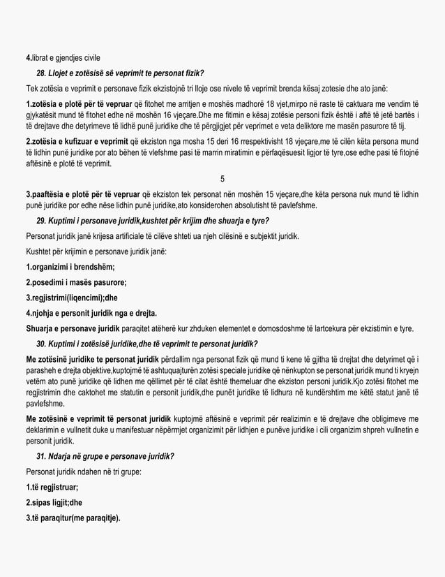 E Drejta Civile - Pyetje & Përgjigje | PDF