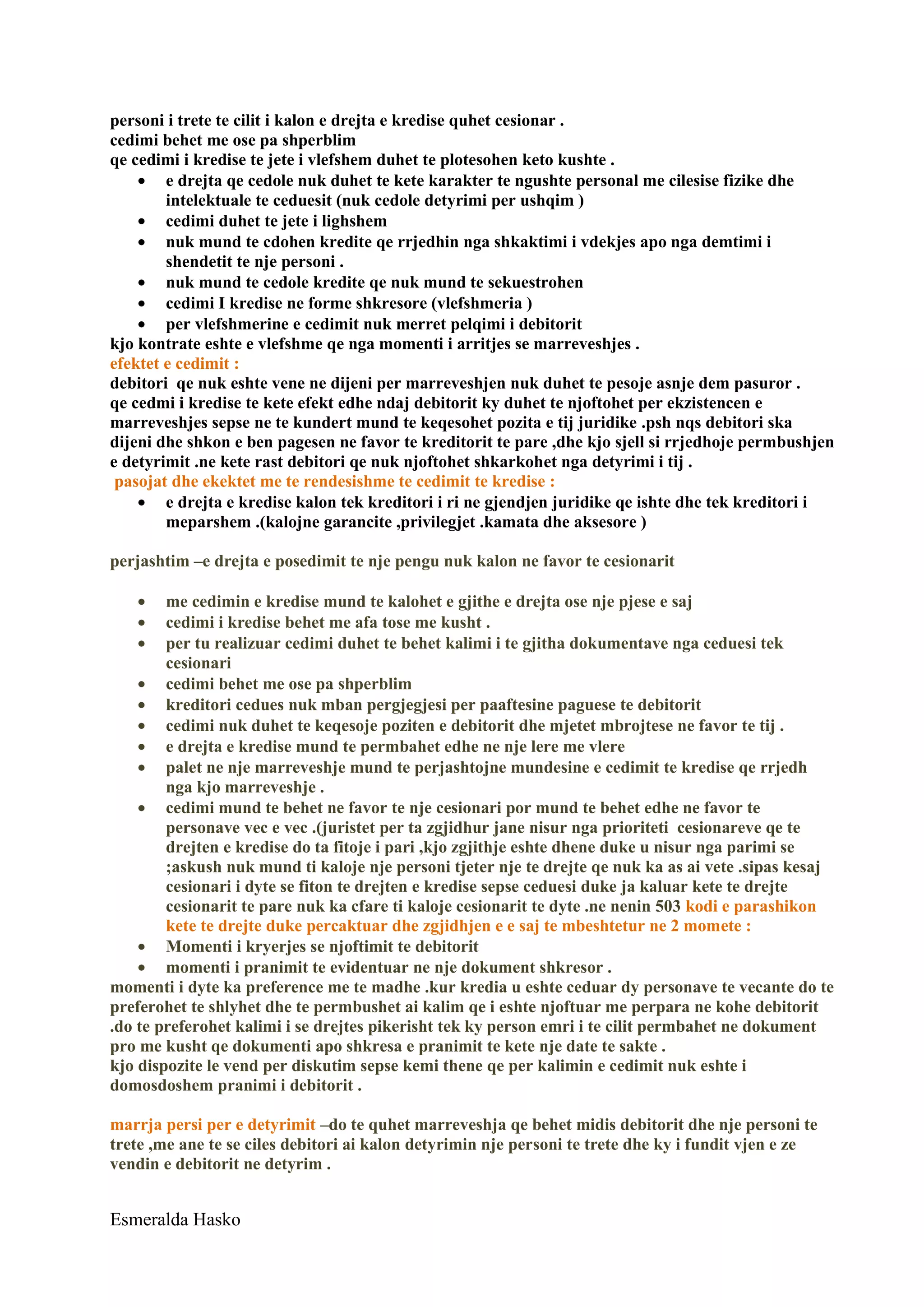 E drejta e detyrimeve & llojet e kontratave esi hasko | PDF