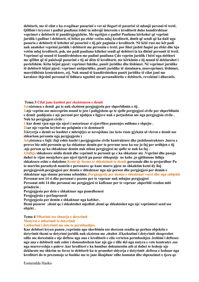 E drejta e detyrimeve & llojet e kontratave esi hasko | PDF