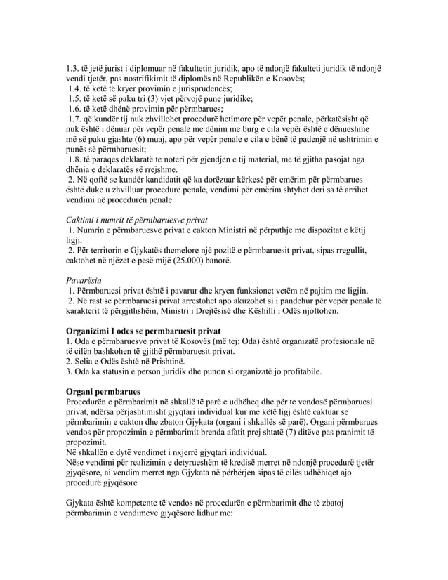 Pyetje nga E drejta e procedures permbarimore | DOC