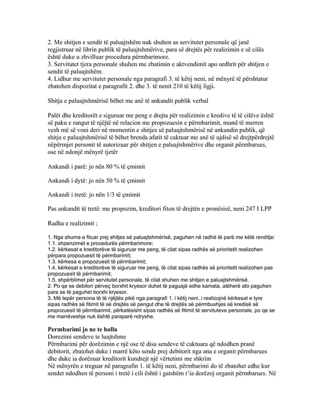 Pyetje nga E drejta e procedures permbarimore | DOC