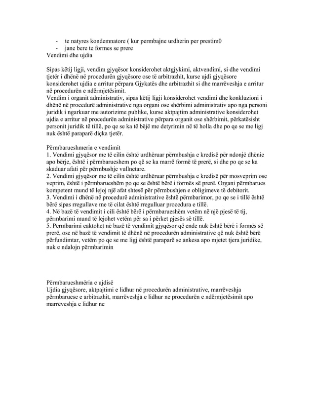 Pyetje nga E drejta e procedures permbarimore | DOC