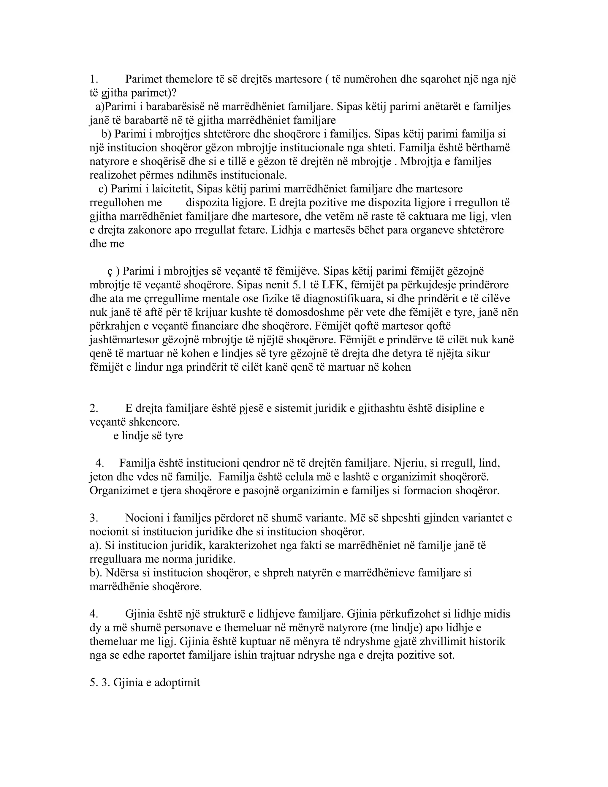 E Drejta Familjare Pyetje e Pergjigje | DOC