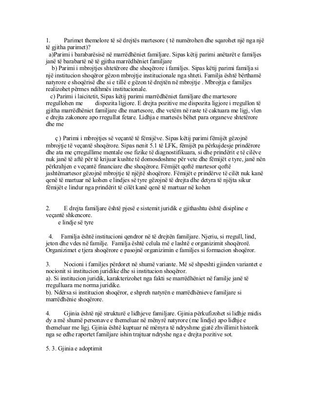 E Drejta Familjare Pyetje e Pergjigje