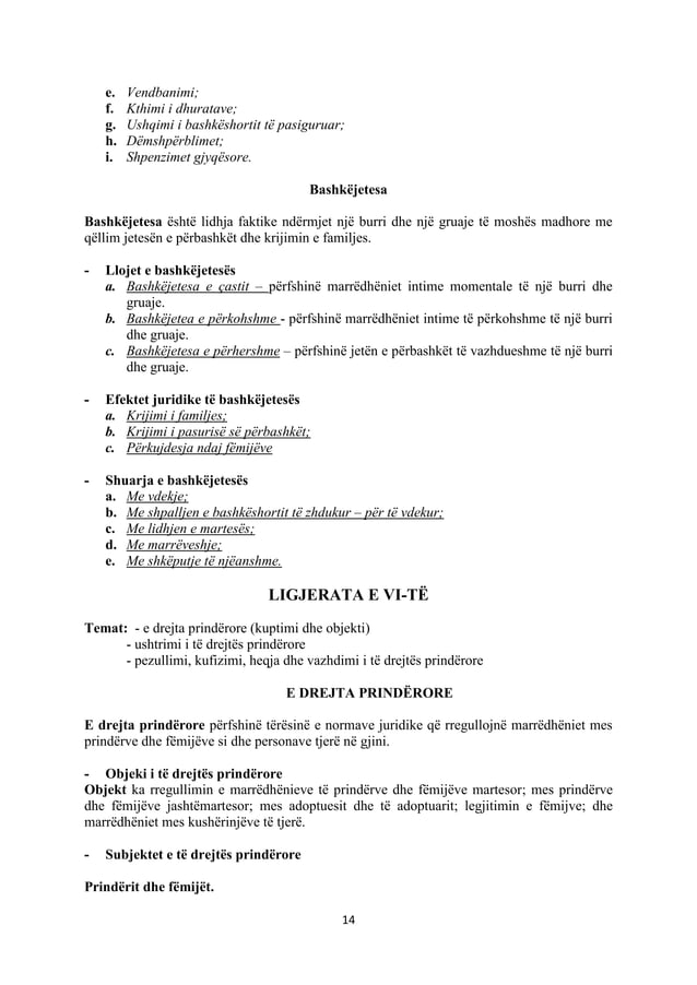 E drejta familjare (permbledhje) | PDF