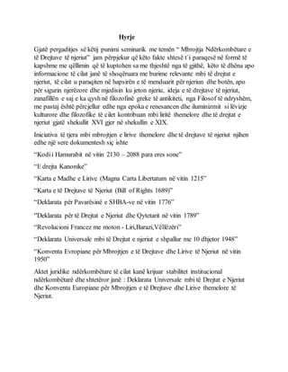 E drejta ndërkombëtare publike punim seminarik. | DOCX